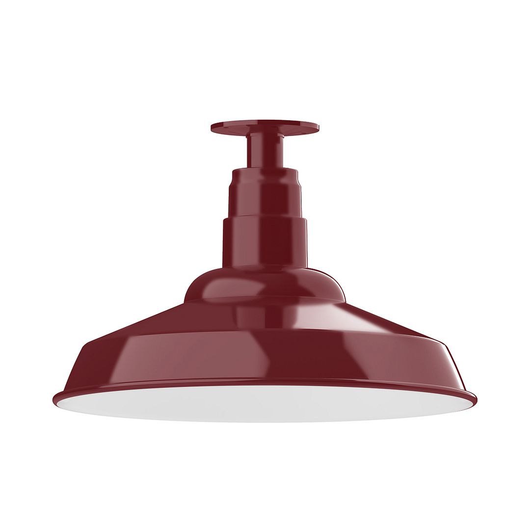 Warehouse 16" LED Flush Mount in Barn Red | Montclair Light Works