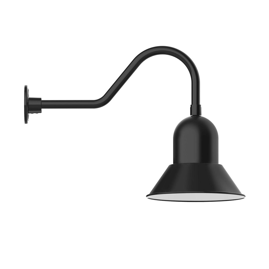 Prima 12" Gooseneck Wall Light in Black | Montclair Light Works