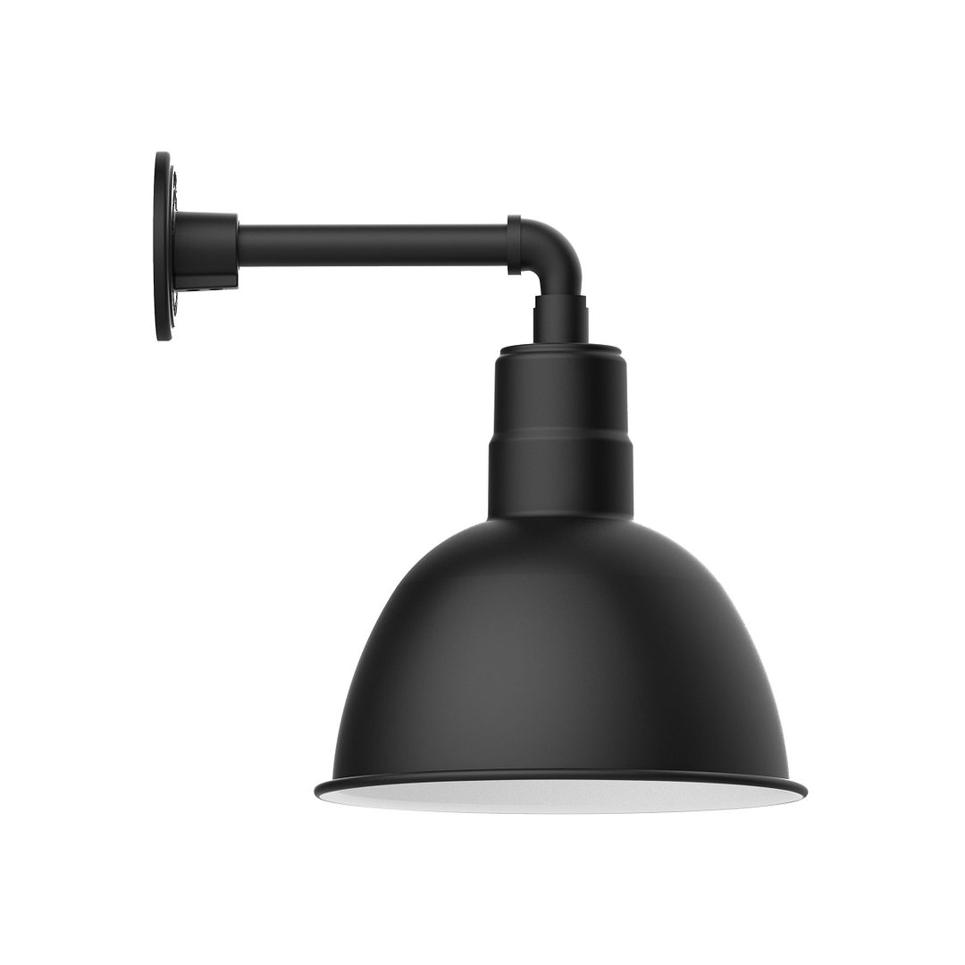 Deep Bowl 12" LED Straight Arm Wall Light in Black | Montclair Light Works