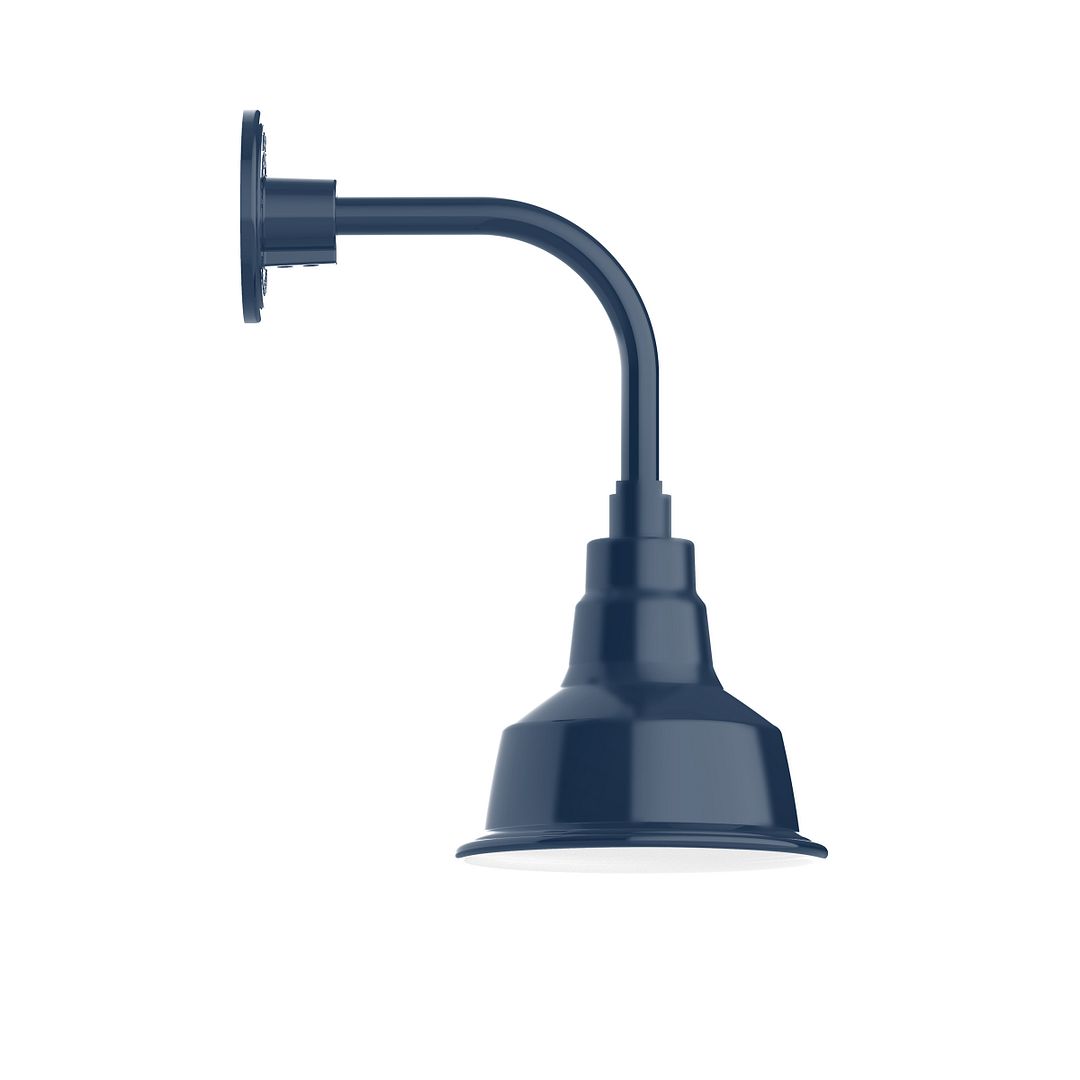 Warehouse 8" Curved Arm Wall Light in Navy | Montclair Light Works