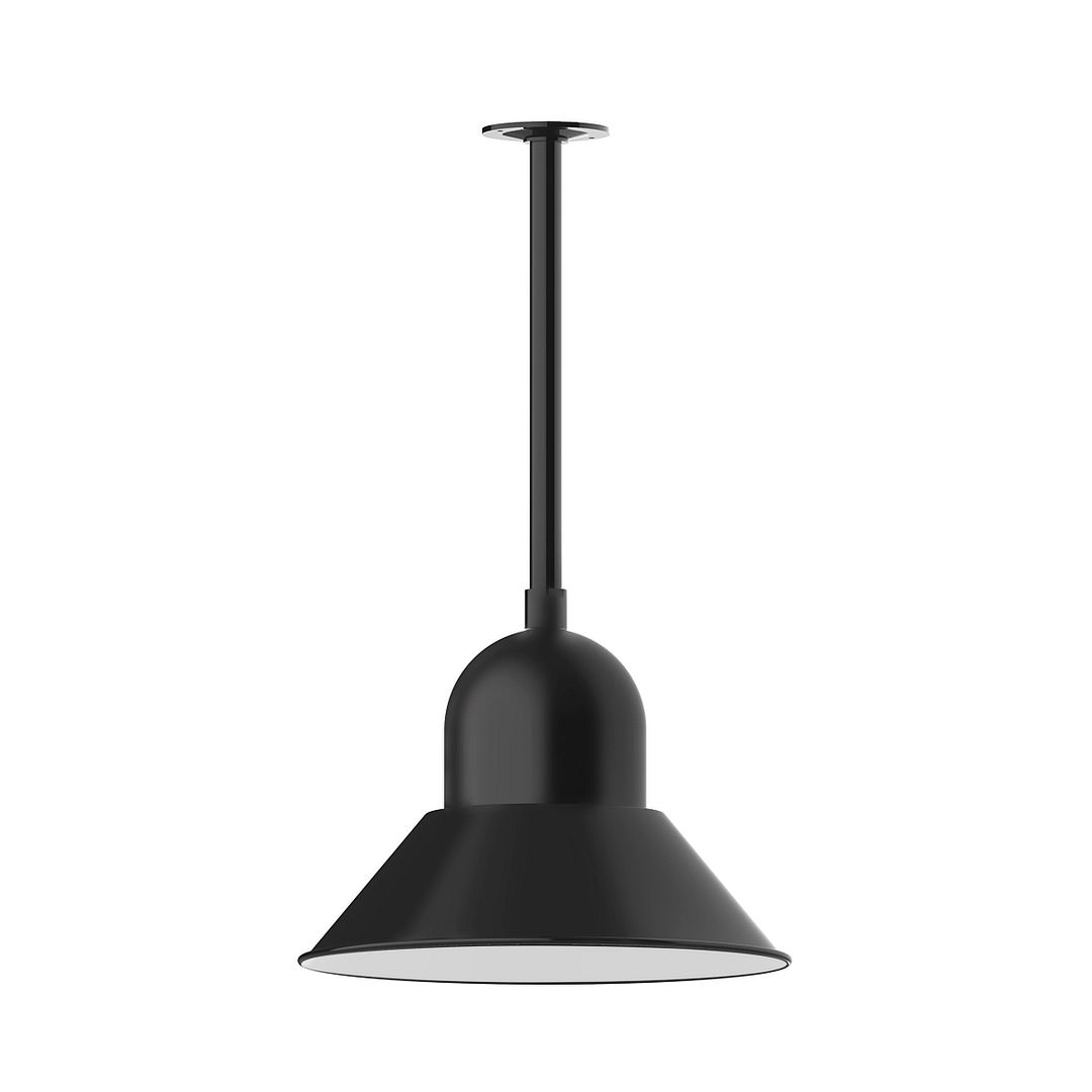 Prima 16" LED Stem Mount Pendant Light in Black | Montclair Light Works