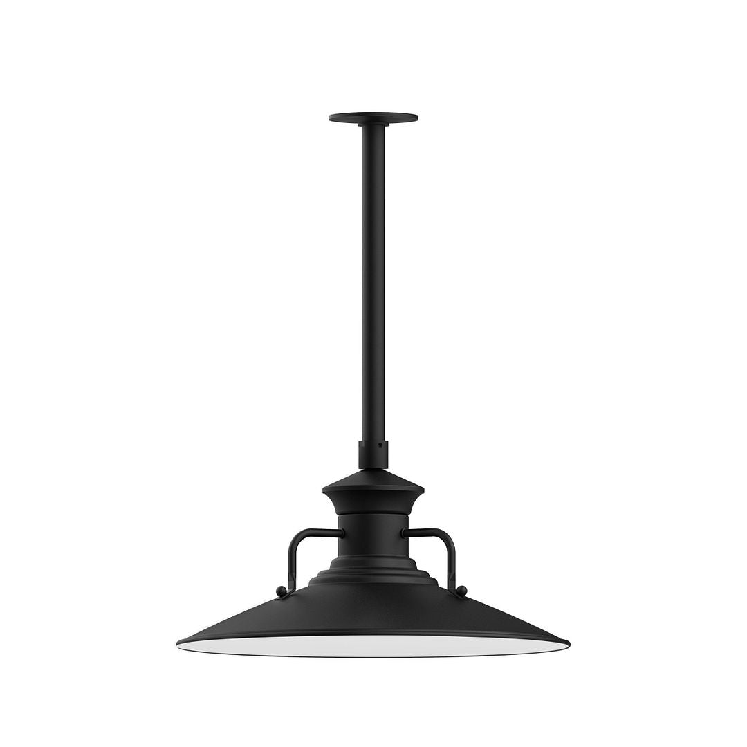 Homestead 18" Stem Mount Pendant Light in Black | Montclair Light Works