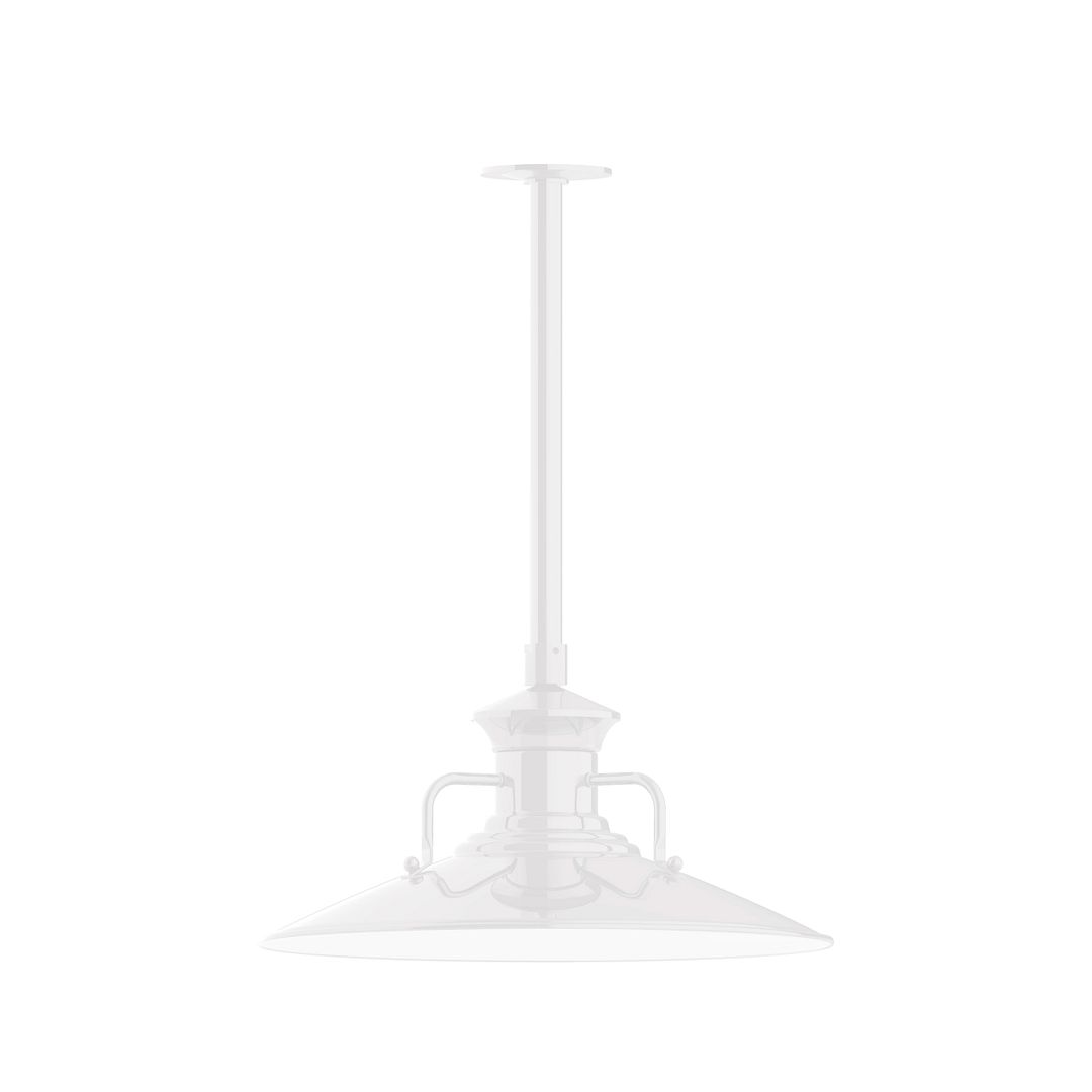 Homestead 18" LED Stem Mount Pendant Light in White | Montclair Light Works