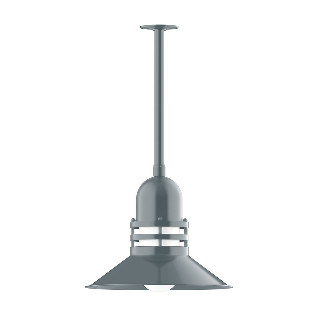Atomic 16" Stem Mount Pendant Light in Slate Gray | Montclair Light Works