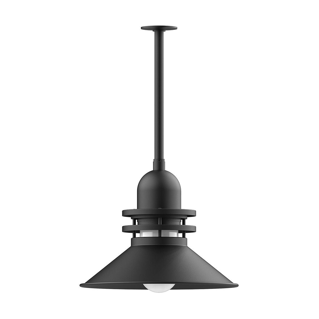 Atomic 18" Stem Mount Pendant Light in Black | Montclair Light Works