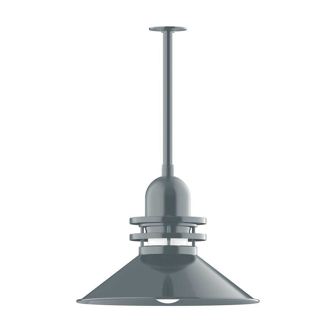 Atomic 20" Stem Mount Pendant Light in Slate Gray | Montclair Light Works