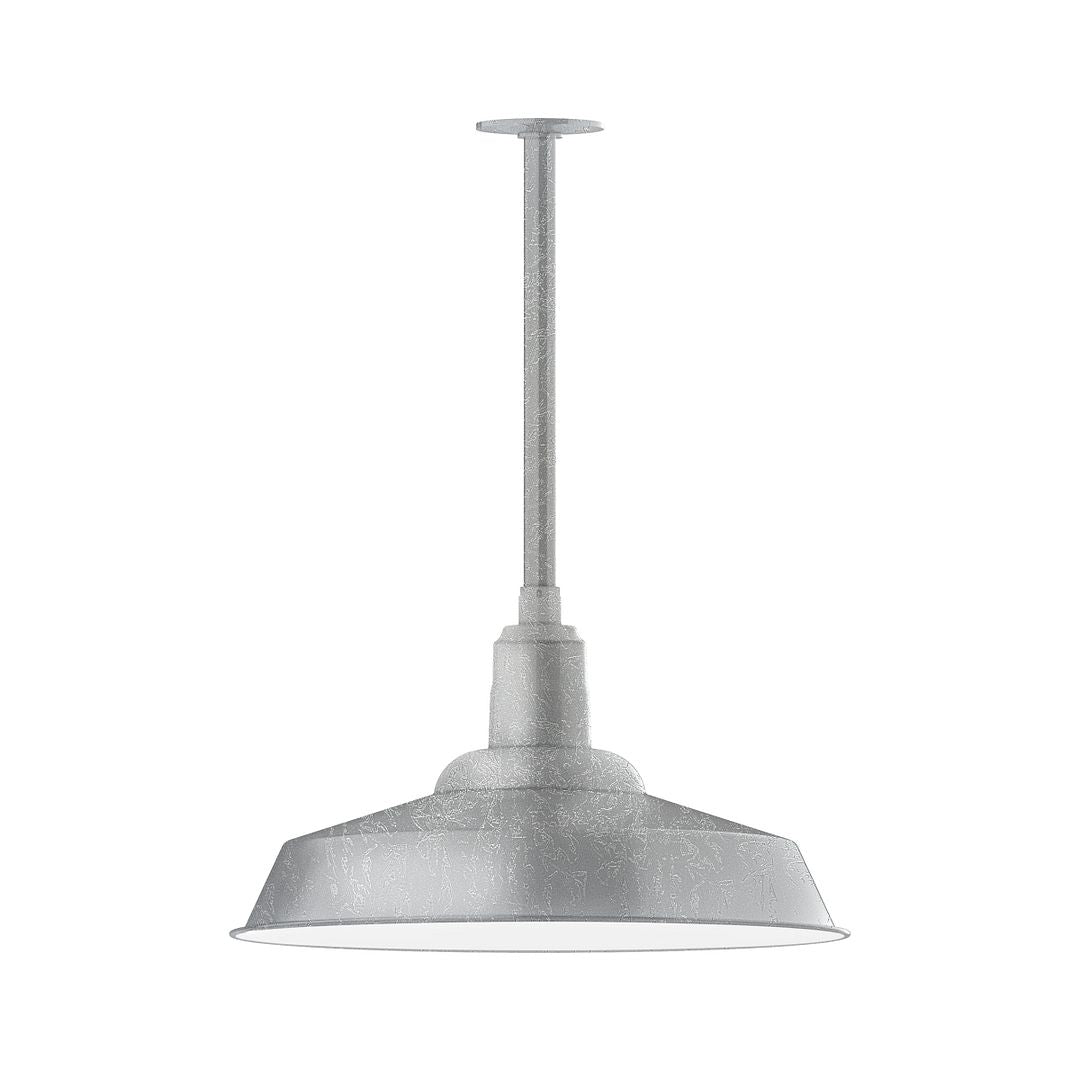 Warehouse 20" Stem Mount Pendant Light in Painted Galvanized ...