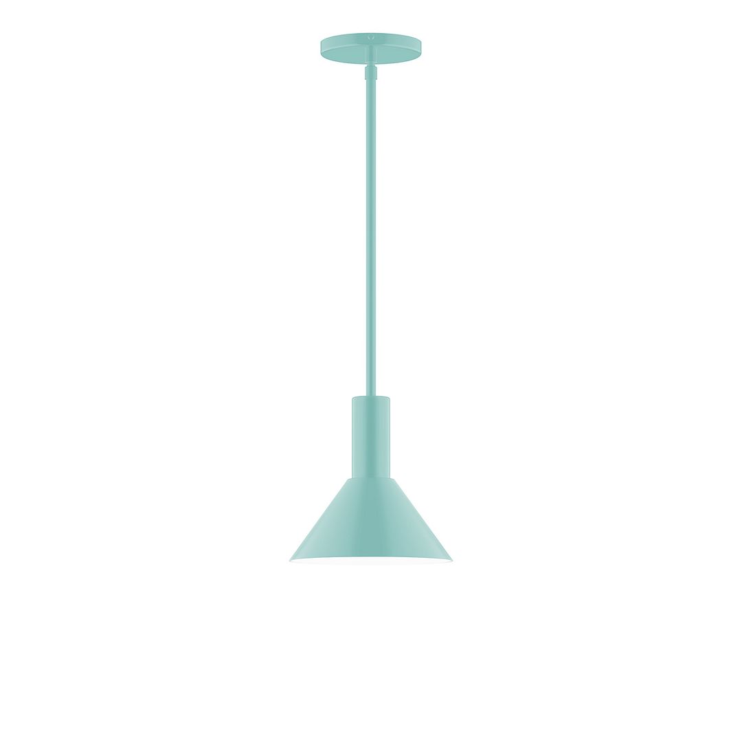 Stack Chase 8" LED Stem Hung Pendant Light in Sea Green | Montclair ...